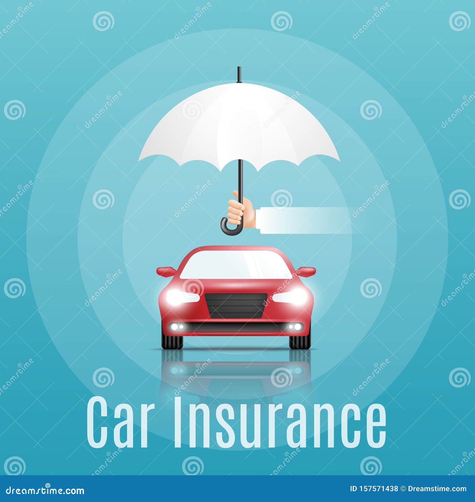 Car Insurance Concept. Banner with Text. Vector Illustration Stock ...