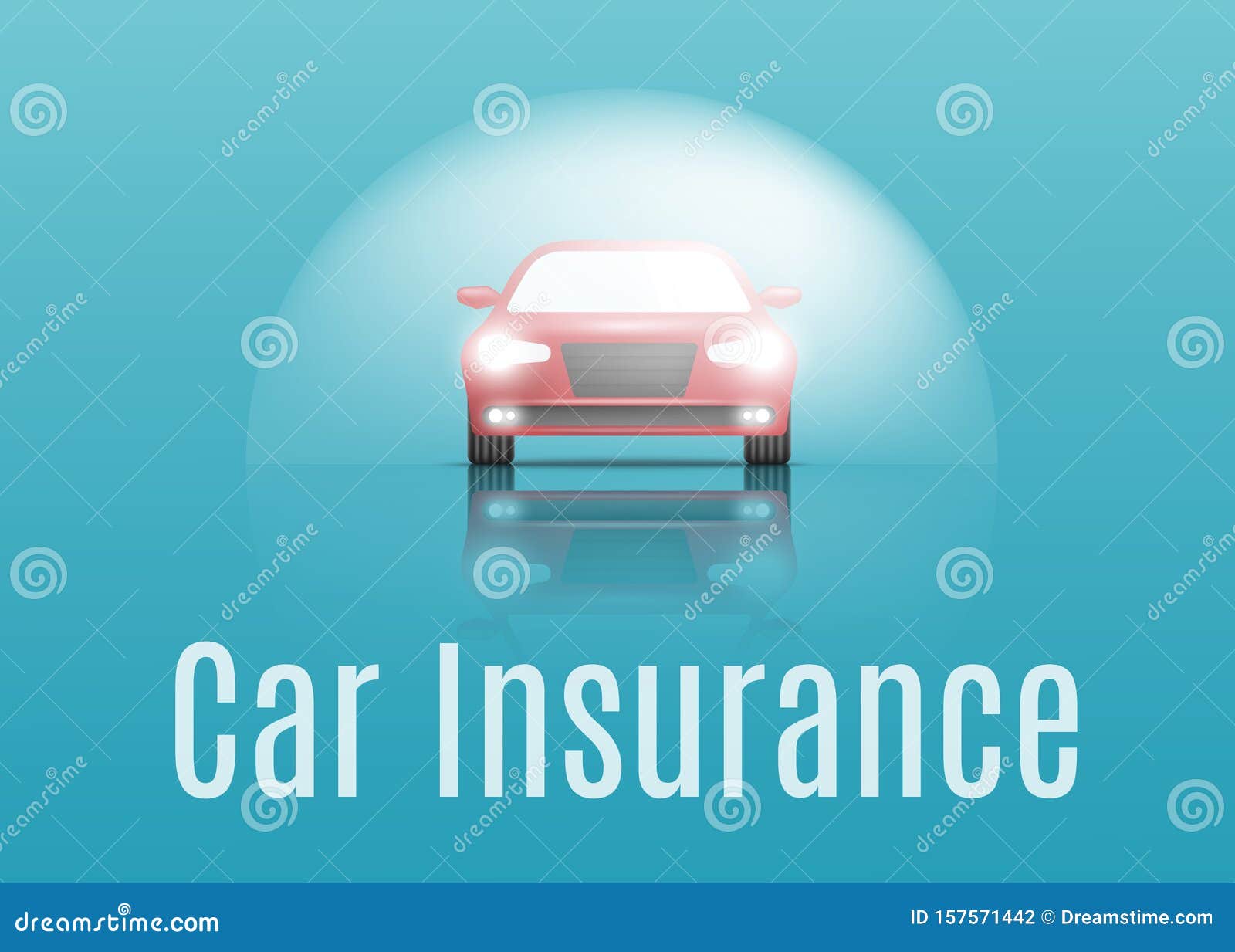 Car Insurance Concept. Banner with Text. Vector Illustration Stock ...