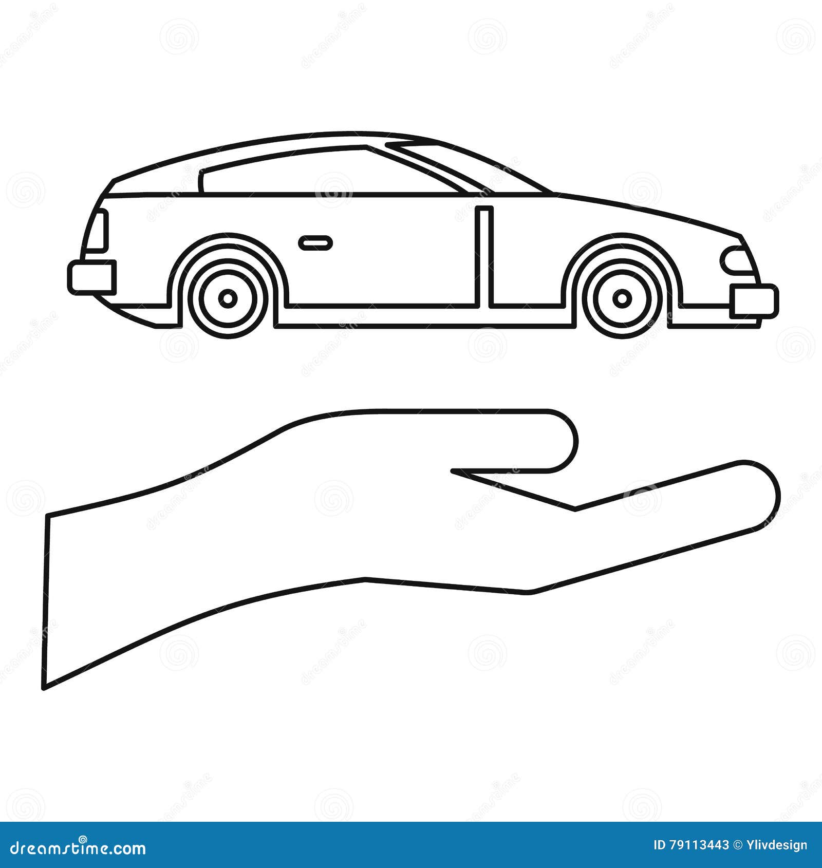 Car Insurance Concept Icon, Outline Style Stock Vector - Illustration ...