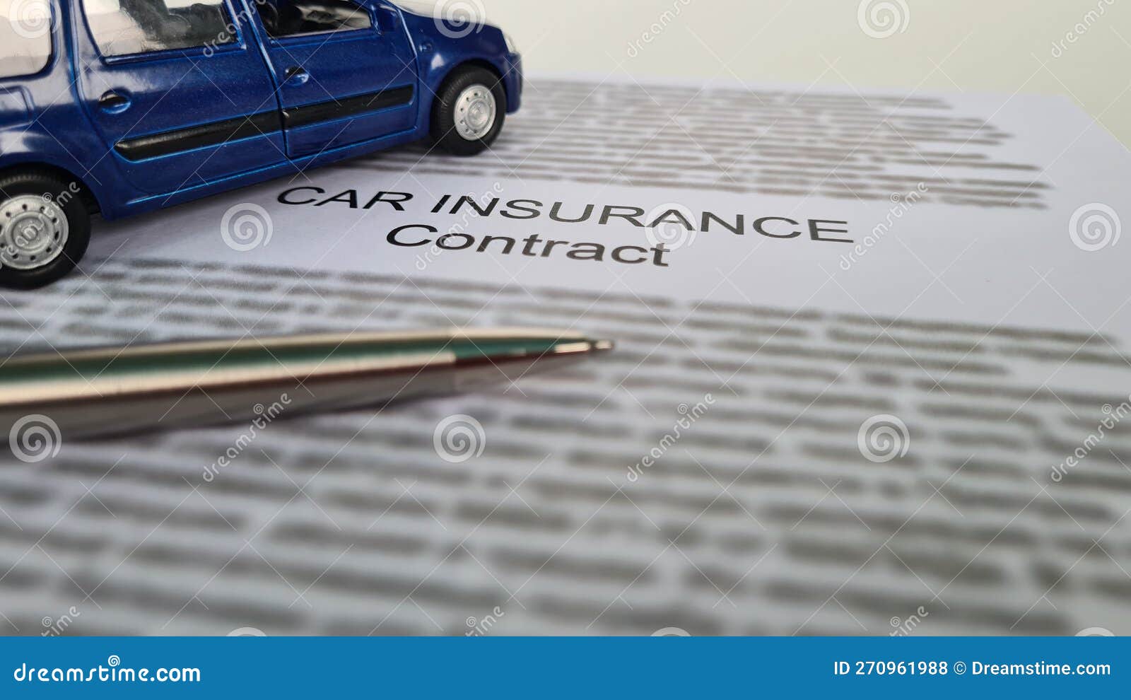 Car Insurance Contract Form and Pen on the Table Stock Photo - Image of ...