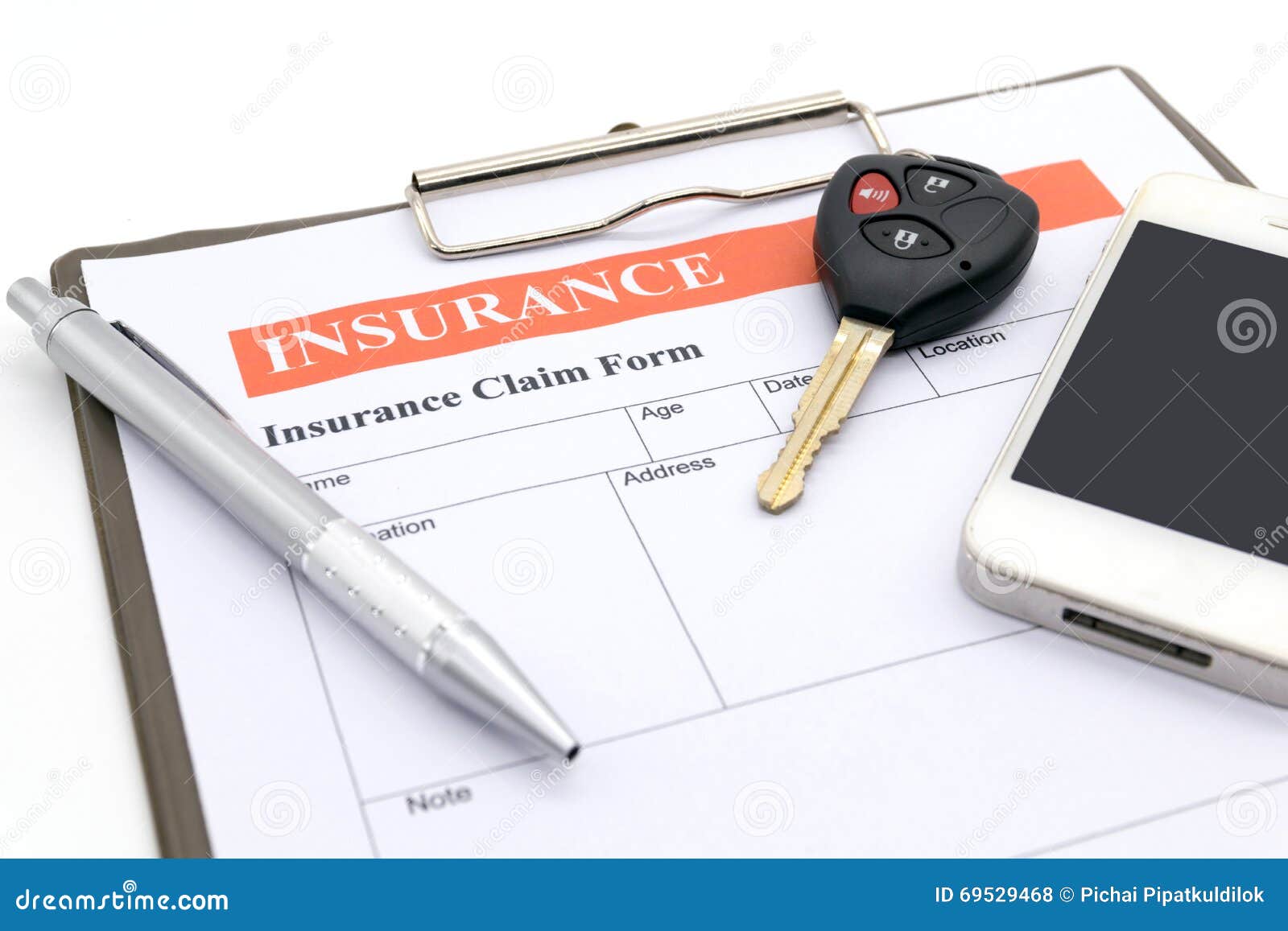 Car insurance form stock photo. Image of keyring, motor - 69529468