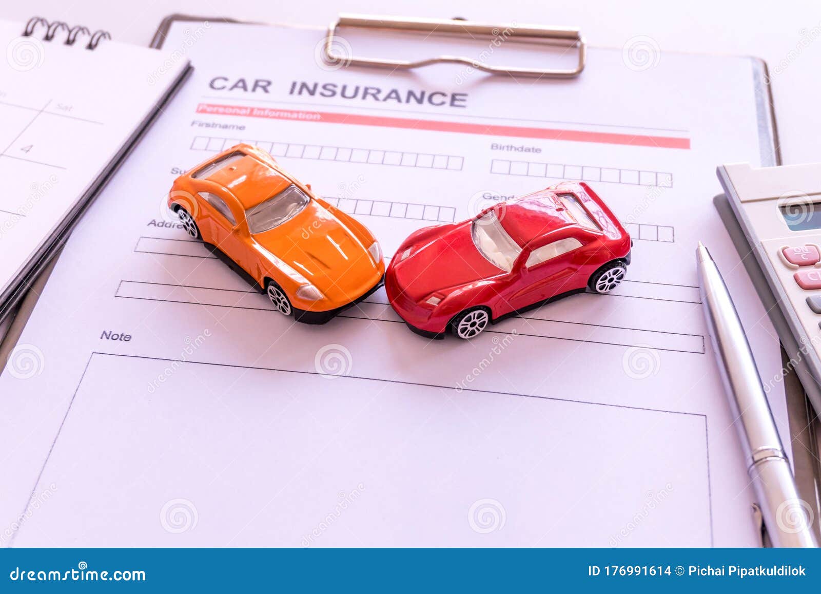 Car Insurance Form with Model and Policy Document Stock Photo - Image ...