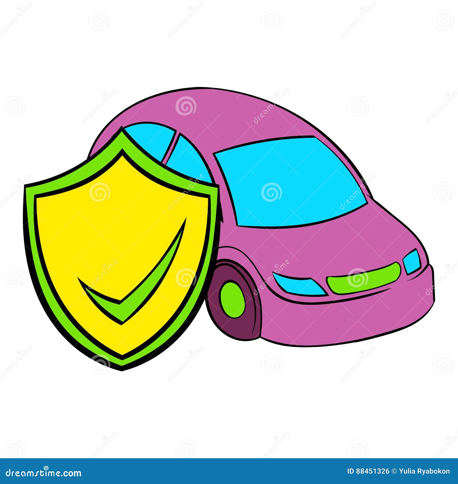 Car insurance icon cartoon stock vector. Illustration of industry ...
