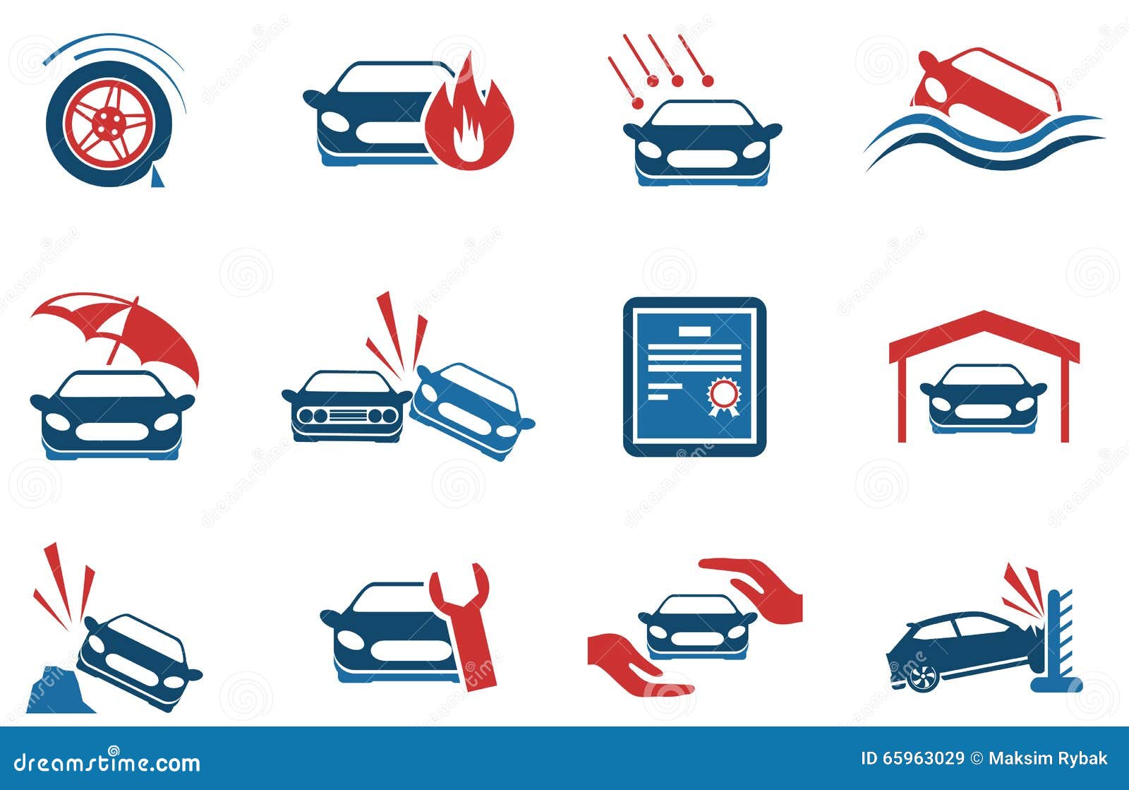 Car Insurance Icons stock vector. Illustration of wrench - 65963029