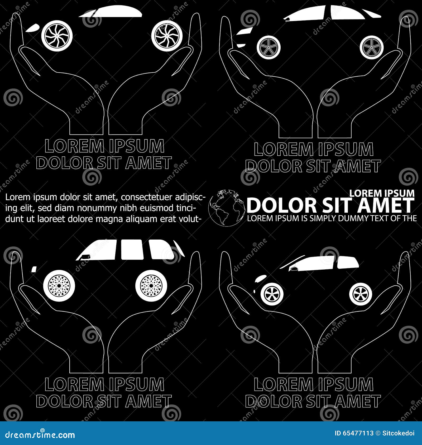 Car Insurance Logo Banner in White Stripe Stock Vector - Illustration ...