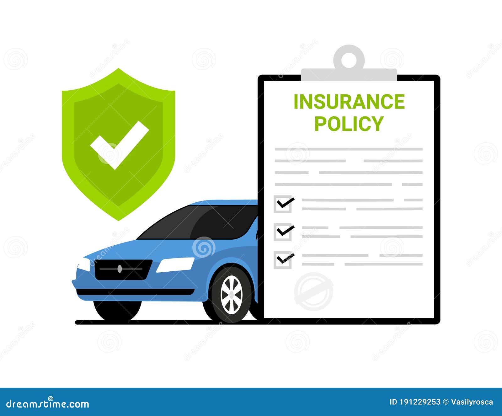 Car Insurance Policy Finance Form Money Concept. Car Insurance Icon ...