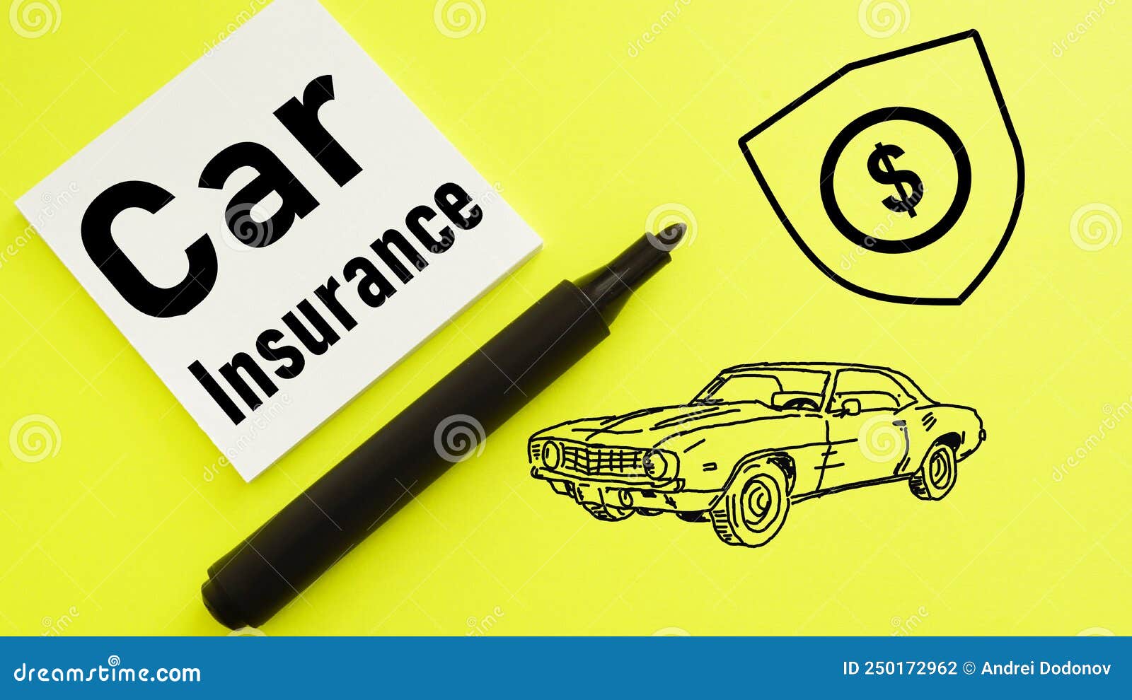 Car Insurance is Shown Using the Text Stock Photo - Image of company ...