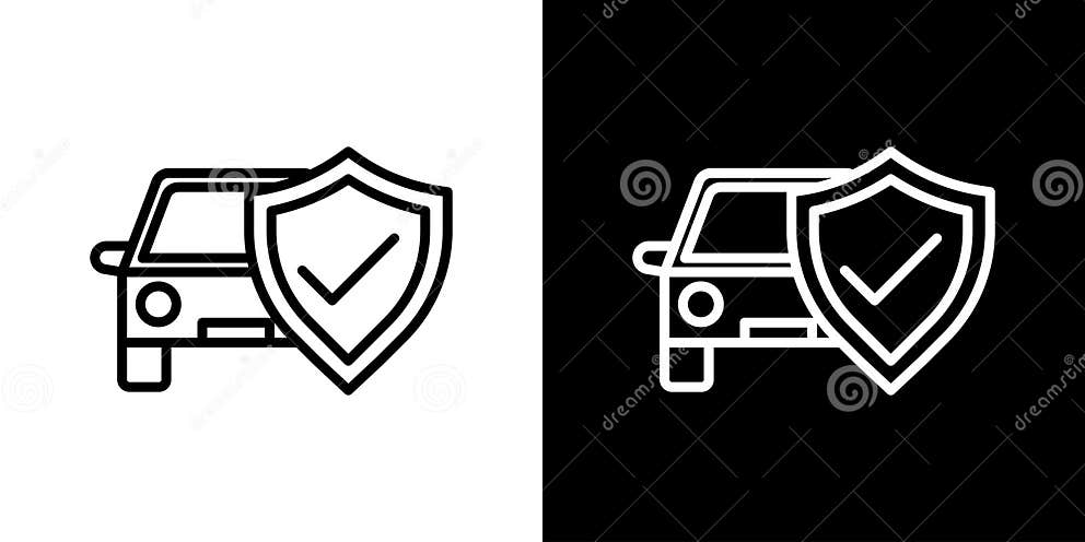 Car Insurance Thin Line Vector Icon Set Stock Vector - Illustration of ...