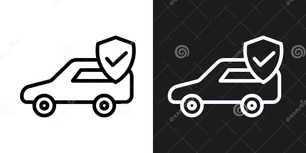 Car Insurance Thin Line Vector Icon Set Stock Vector - Illustration of ...