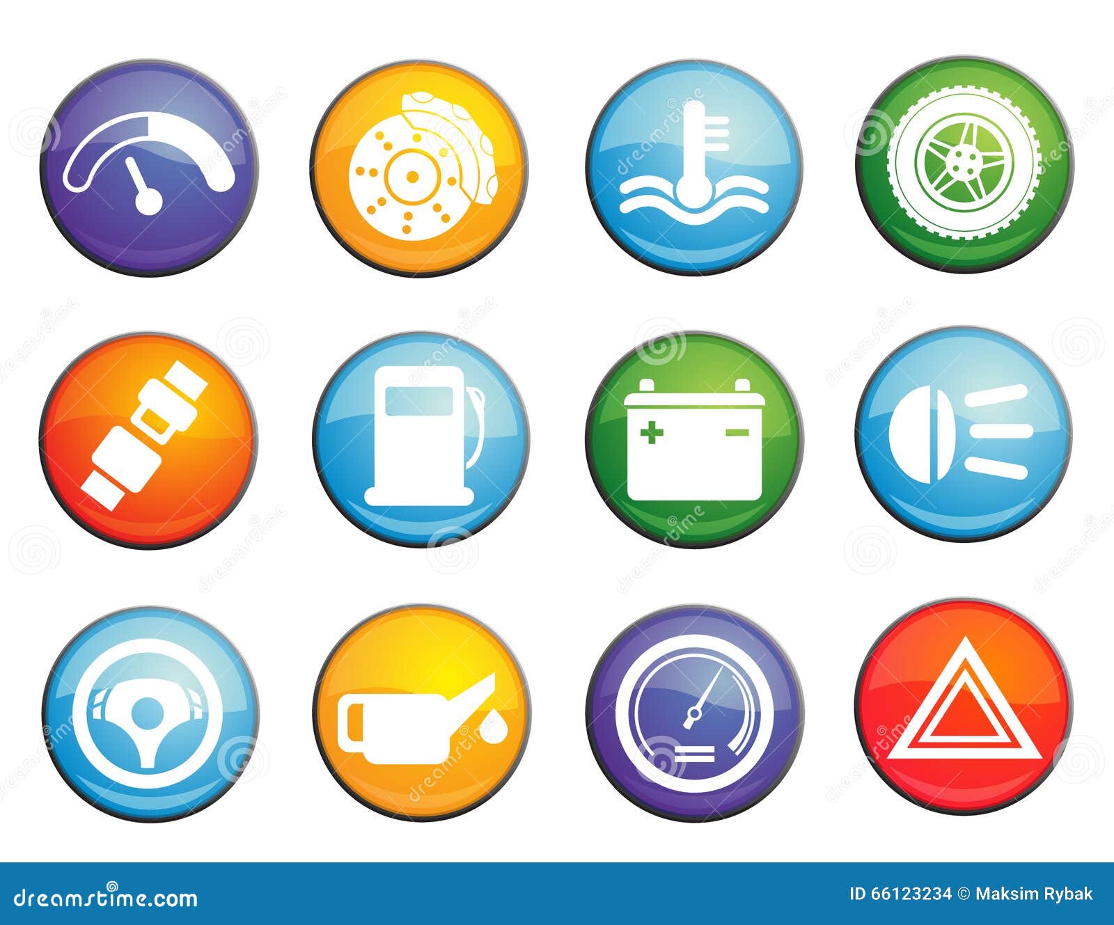 Car interface icons set stock vector. Illustration of round - 66123234