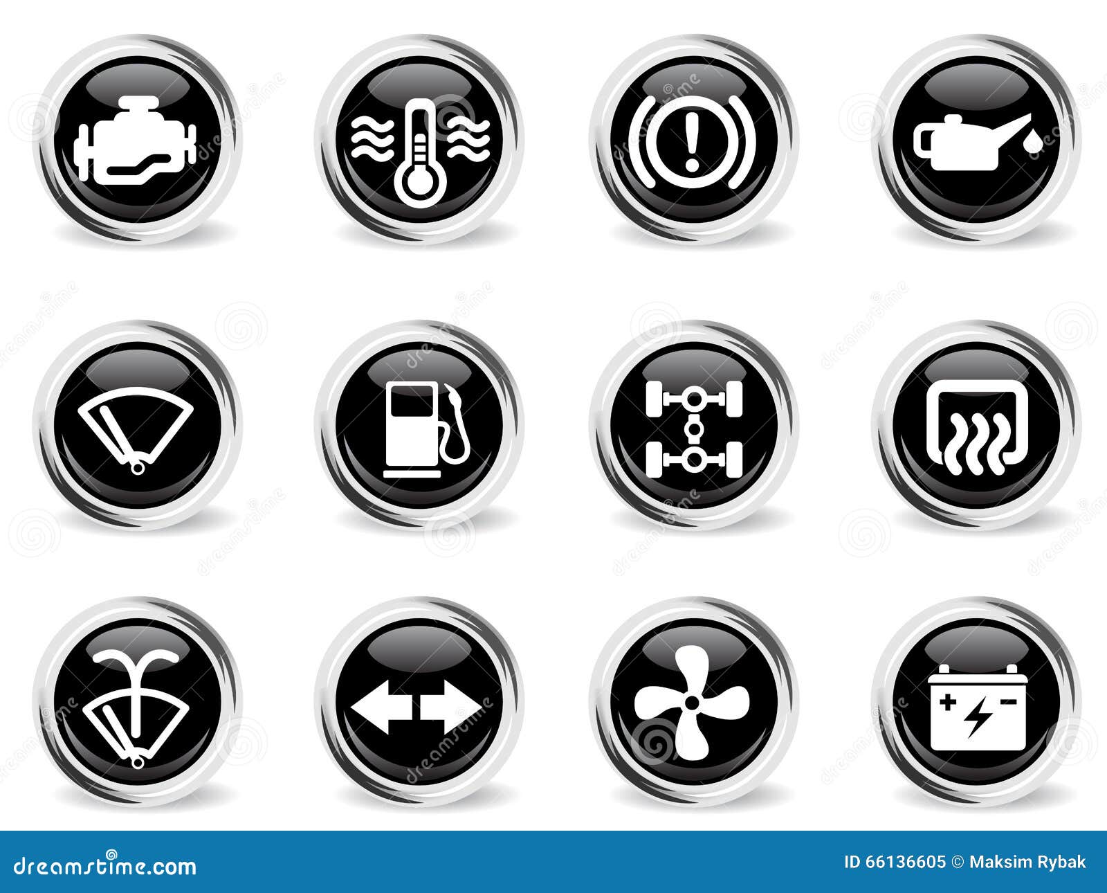 Car interface icons set stock vector. Illustration of mist - 66136605
