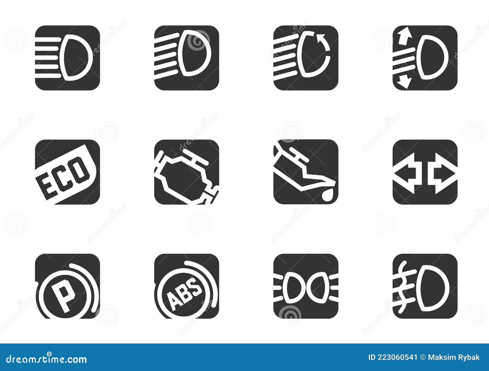 Car Interface Symbols stock vector. Illustration of turn - 223060541