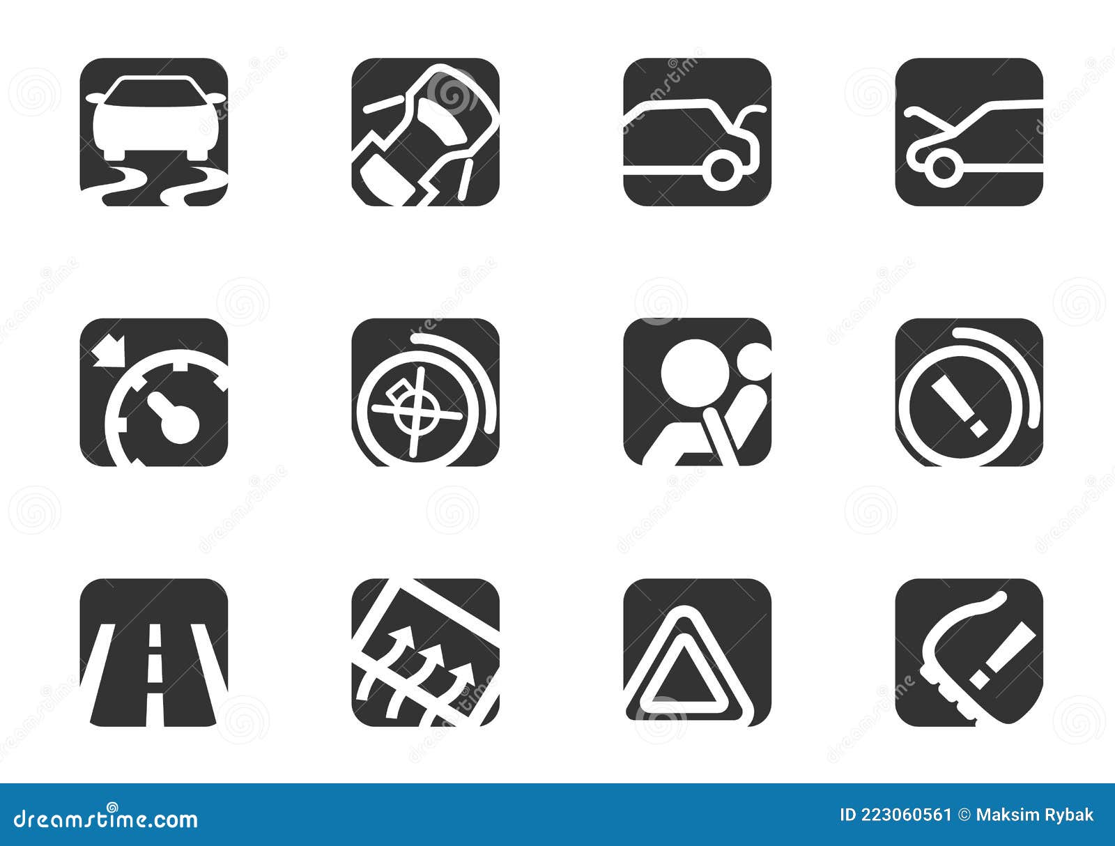 Car Interface Symbols stock vector. Illustration of heating - 223060561