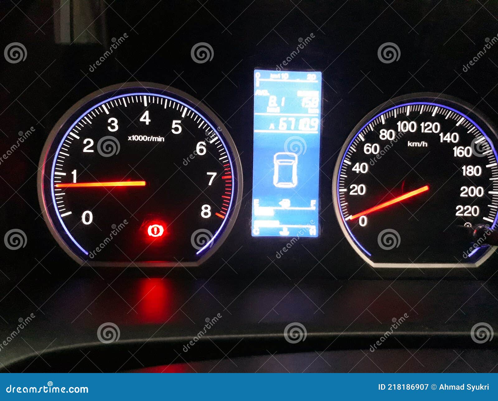 The Speedometer of the Car that Lights Up To Indicate the Speed of the ...