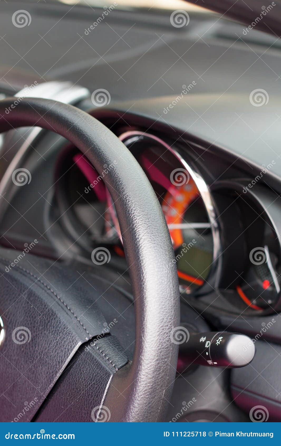 Car interior stock photo. Image of wheel, auto, black - 111225718