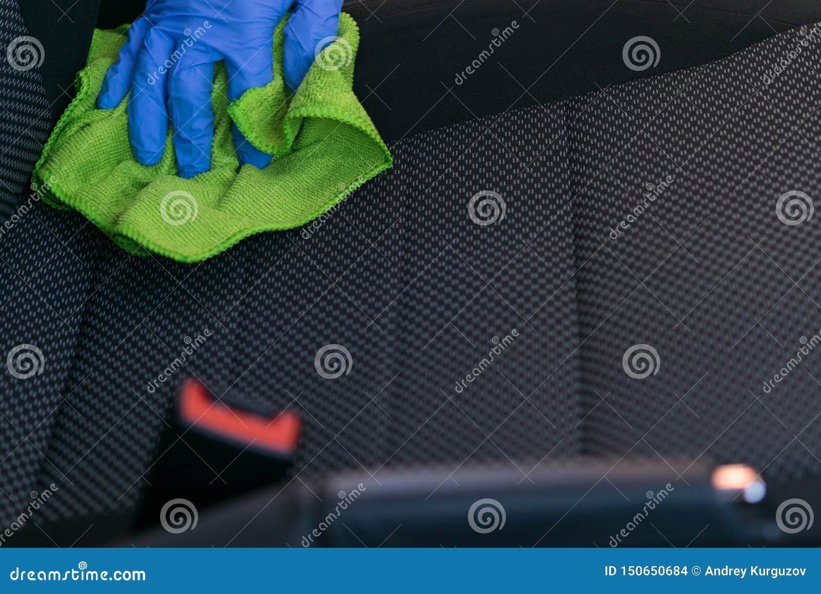 Car Interior Care with a Rag, Close-up Stock Photo - Image of auto ...