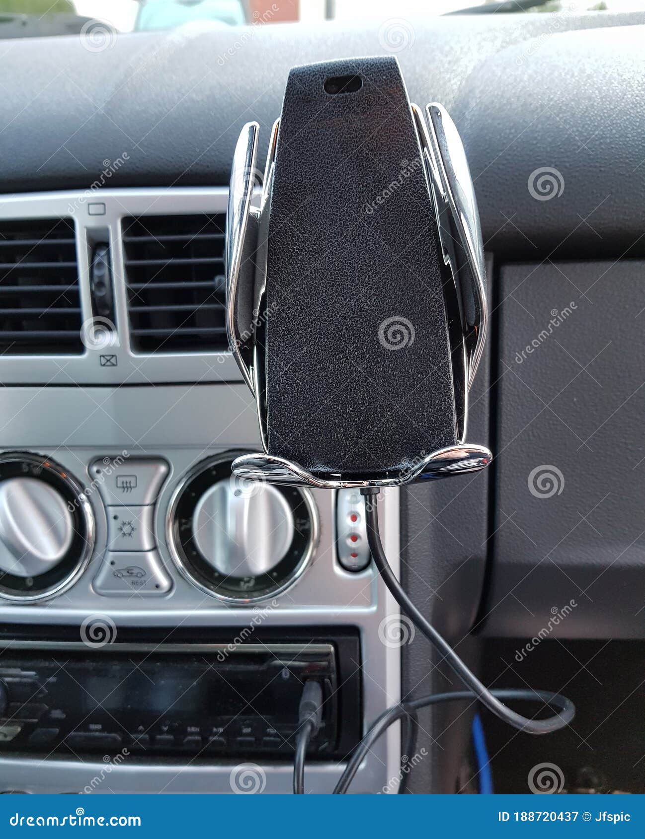 Car Interior with Cell Phone Holder Stock Image - Image of charge ...