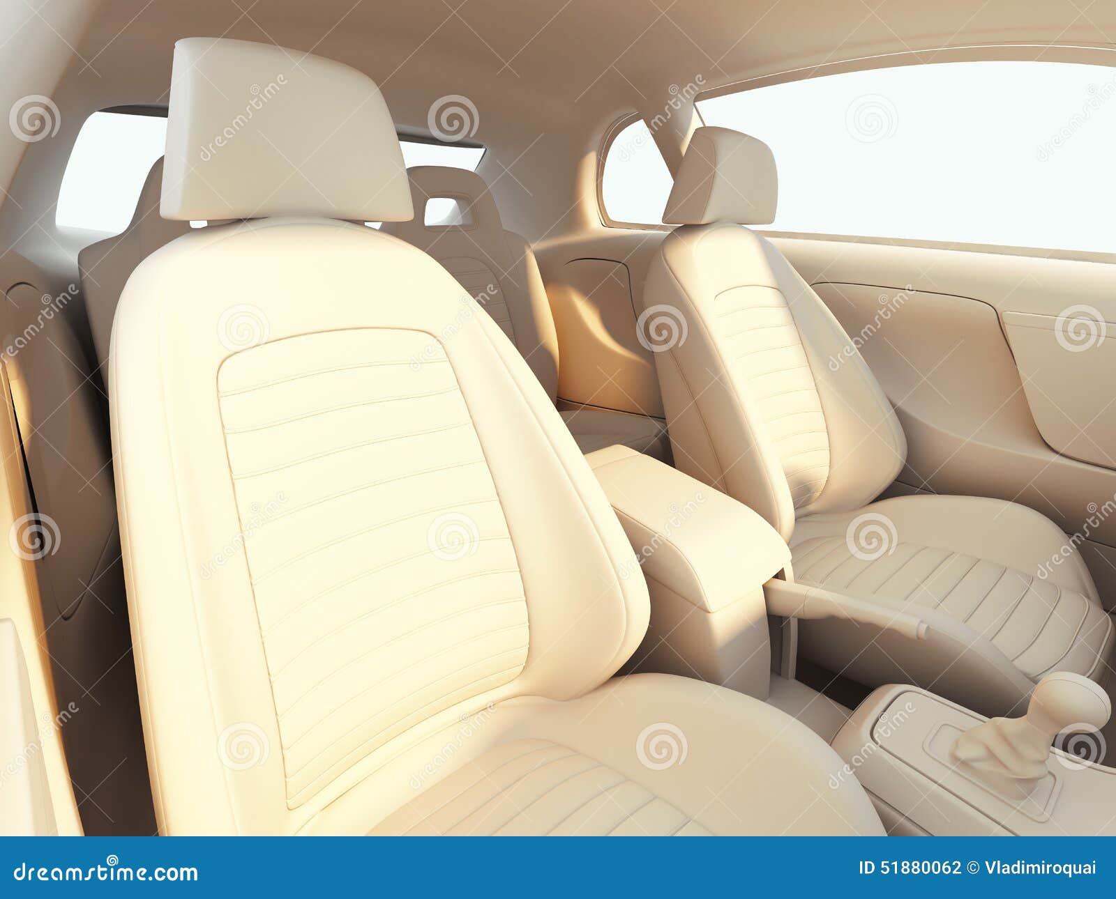 Car interior - clay render stock illustration. Illustration of render ...
