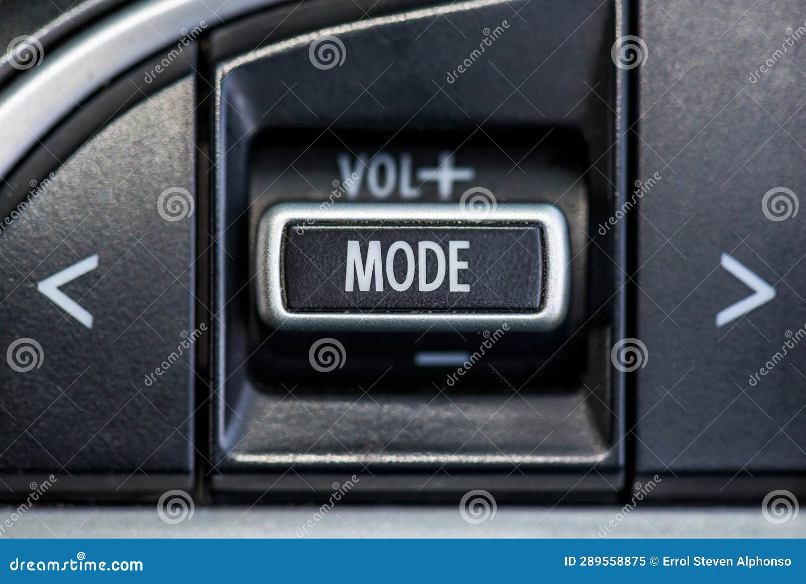 Car Interior Close-up – Steering Wheel Volume and Mode Controller Stock ...