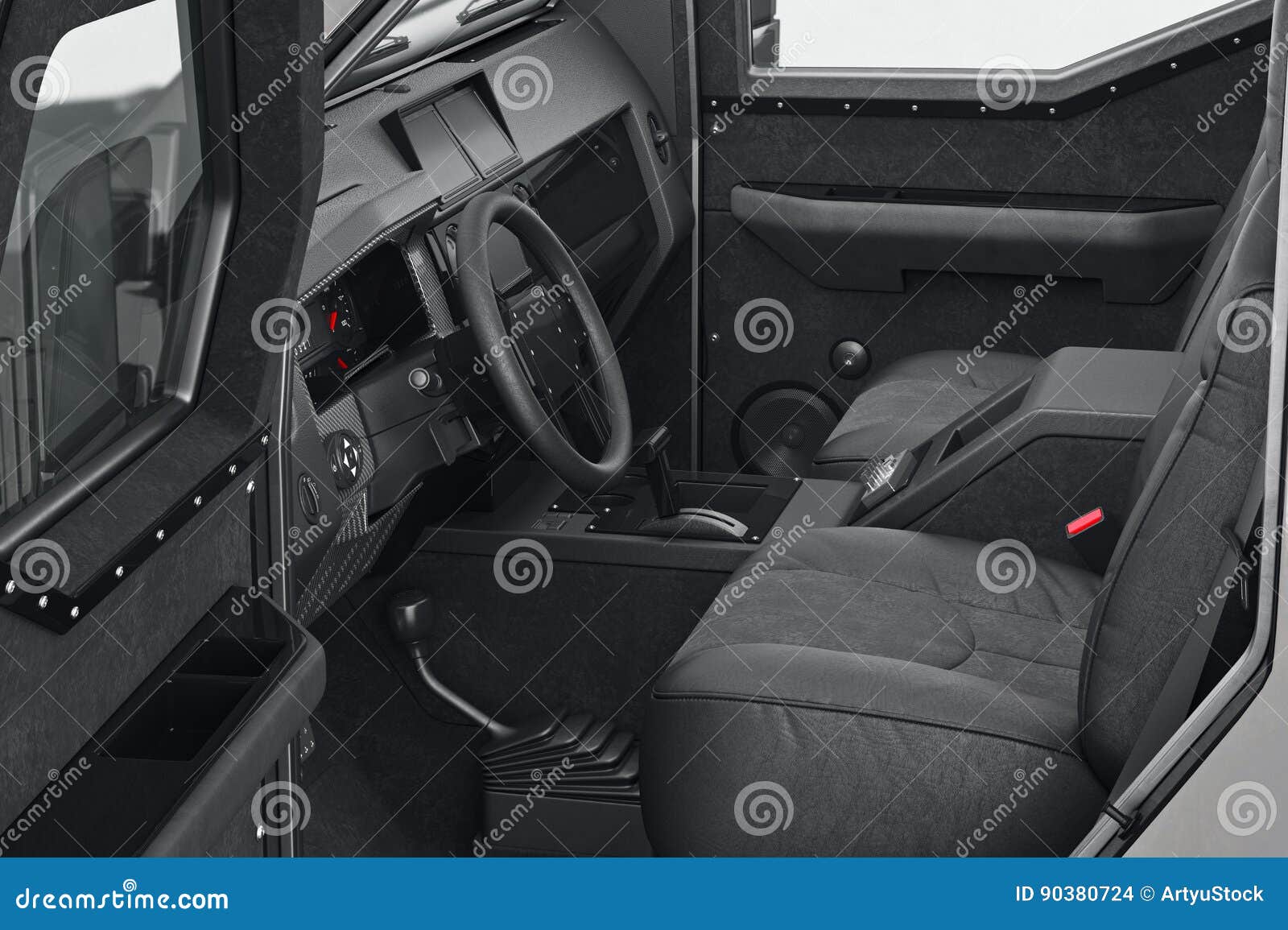 Car interior, close view stock illustration. Illustration of button ...