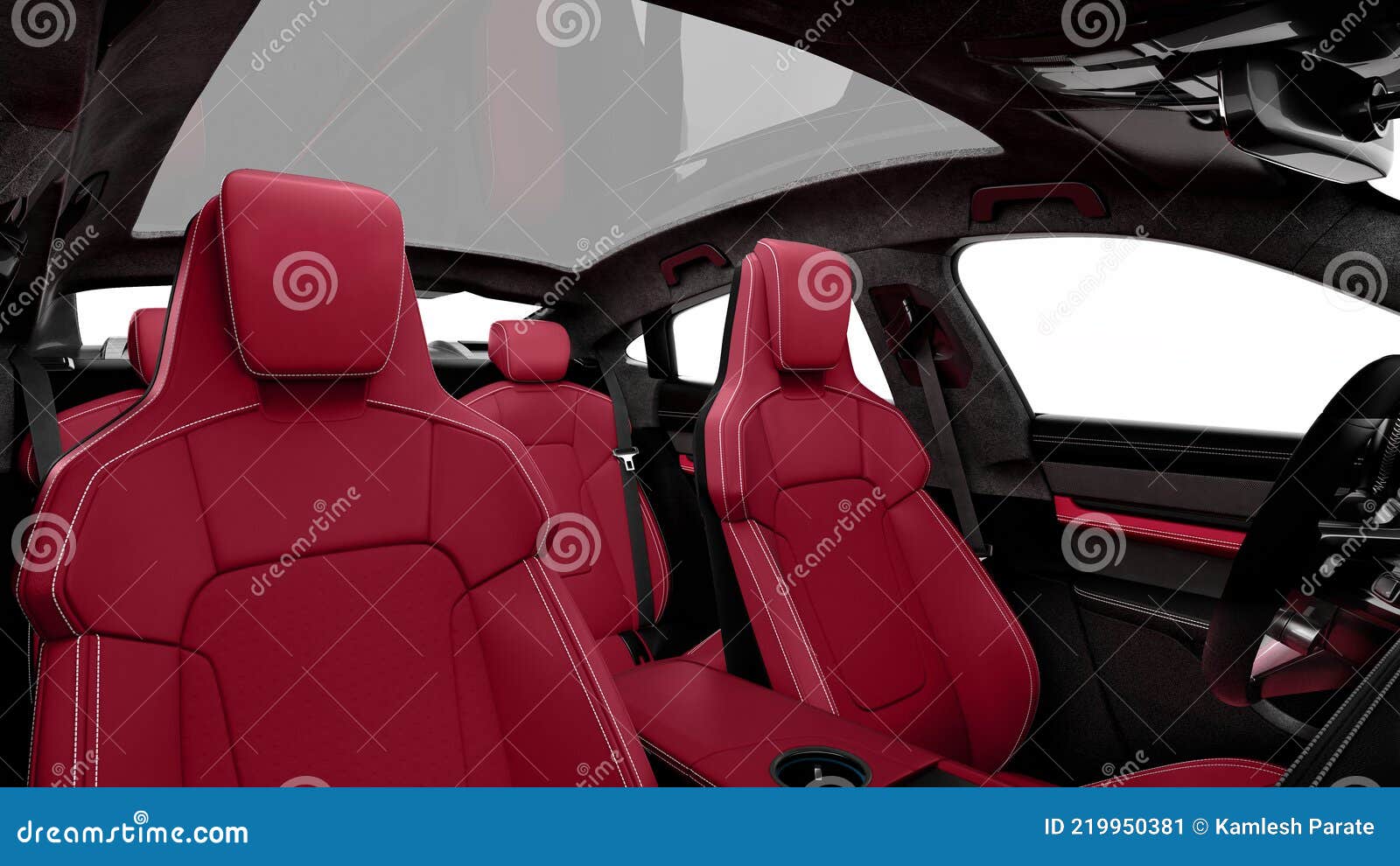 Car Interior Concept 3d Model Render Stock Illustration - Illustration ...