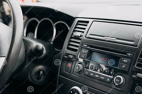 Car Interior, Control Panel, Dashboard, Radio System Stock Photo ...