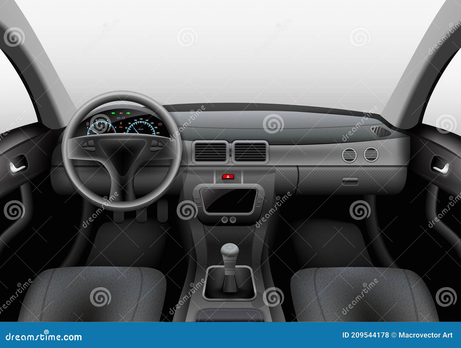Car Interior Dark stock vector. Illustration of print - 209544178