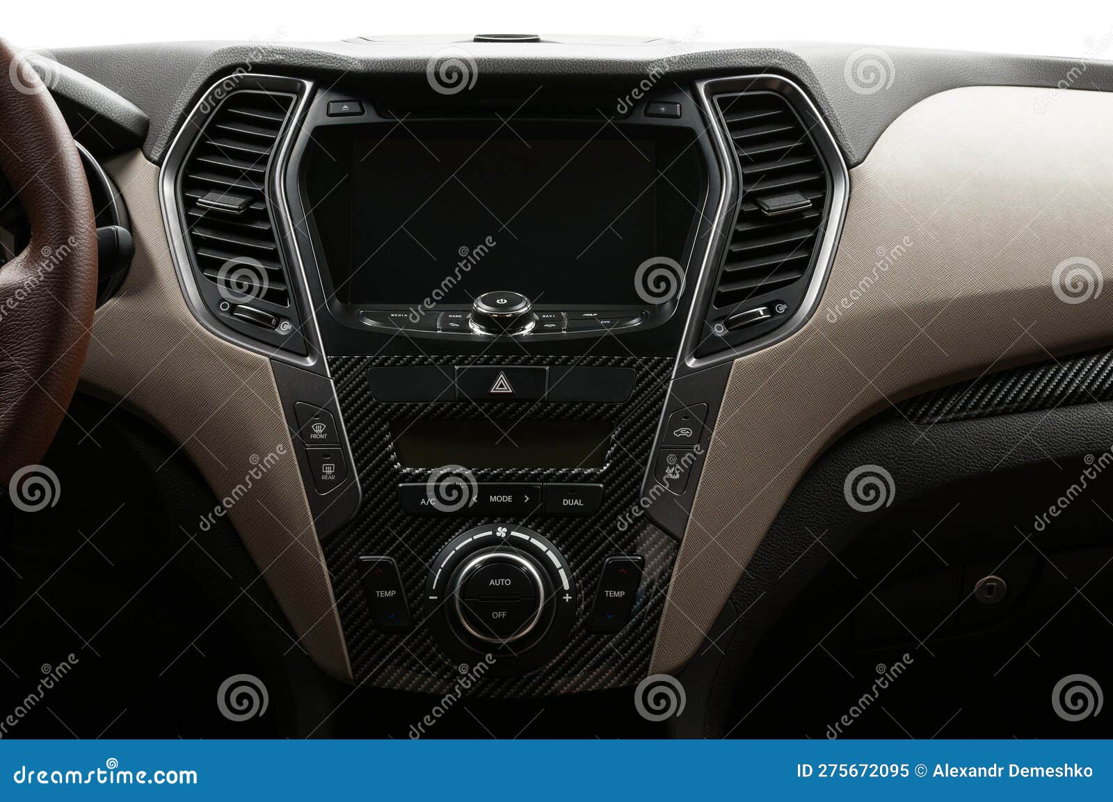 Car Inside. Multimedia Screens Or TV Displays For Rear Passenger Seats ...