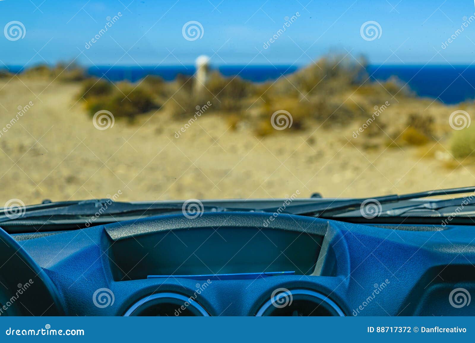 Driver Point Of View Inside A Car While Driving On A Rainy Day Royalty ...