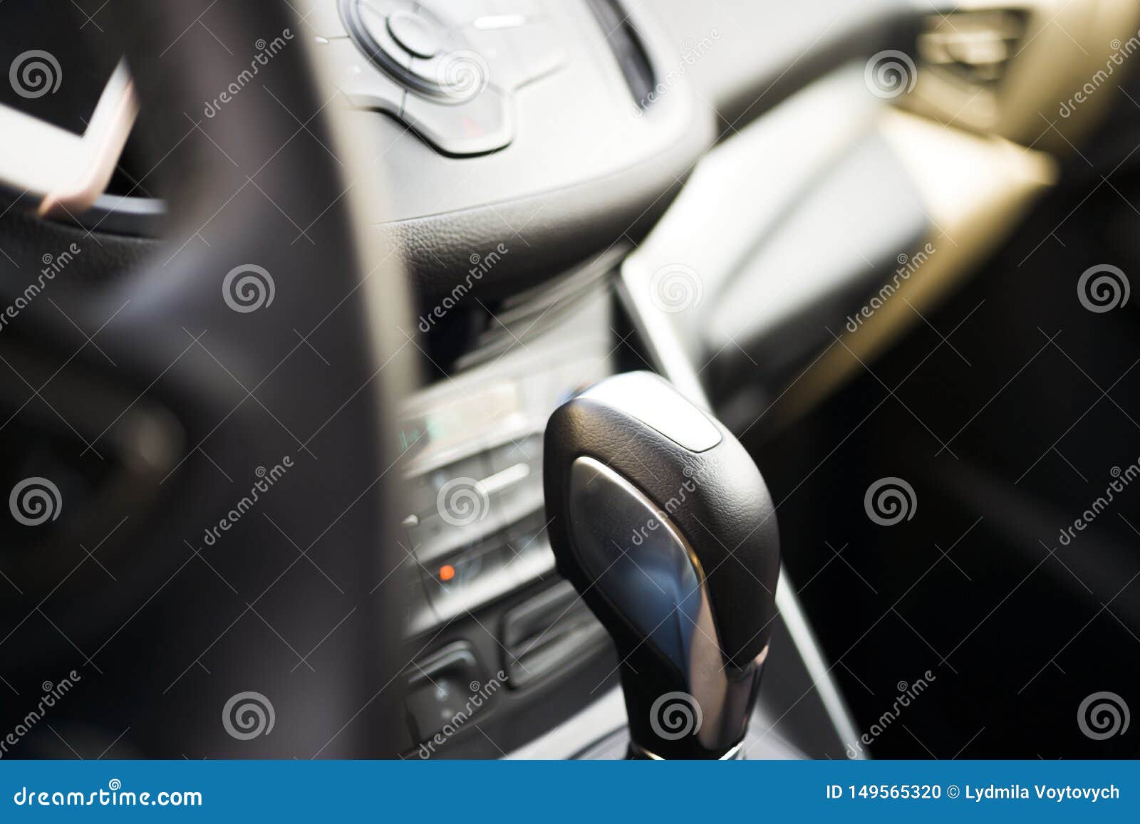 Car Interior Driver Side View. Modern Car Interior Design Stock Photo ...