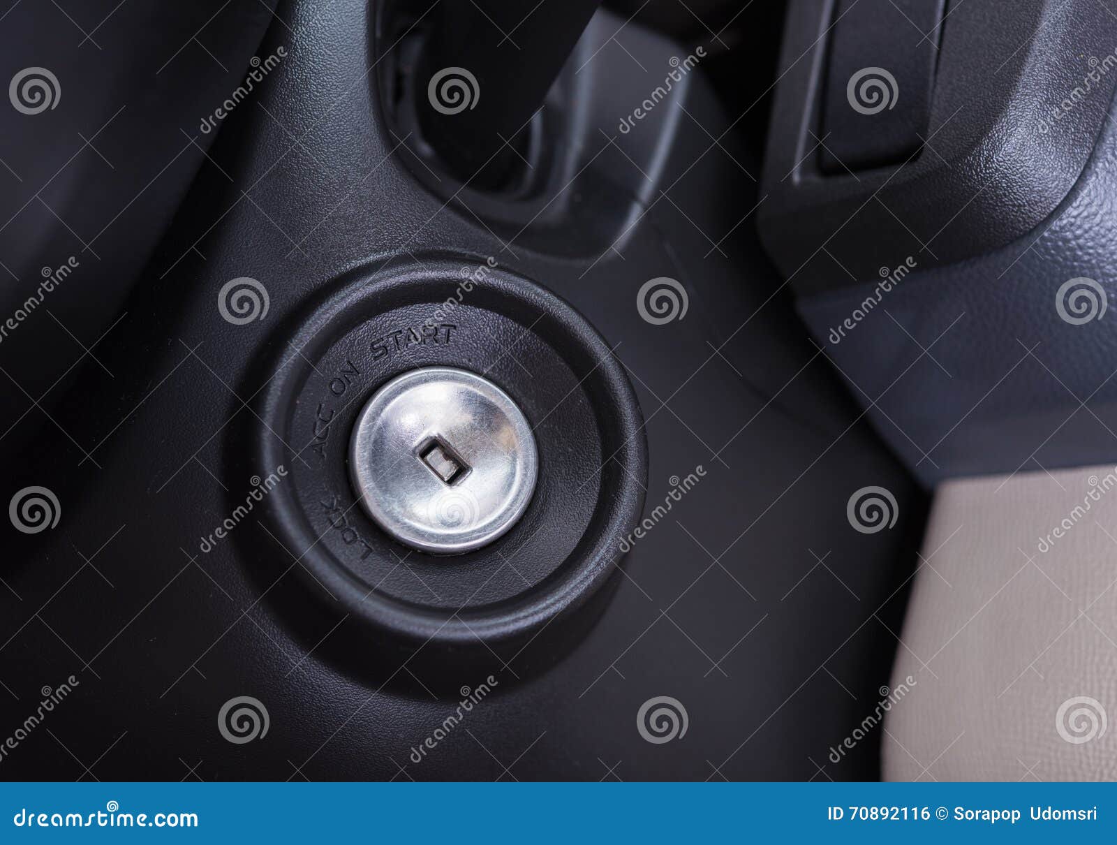 Car Interior Engine Start Key Stock Photo - Image of closeup ...