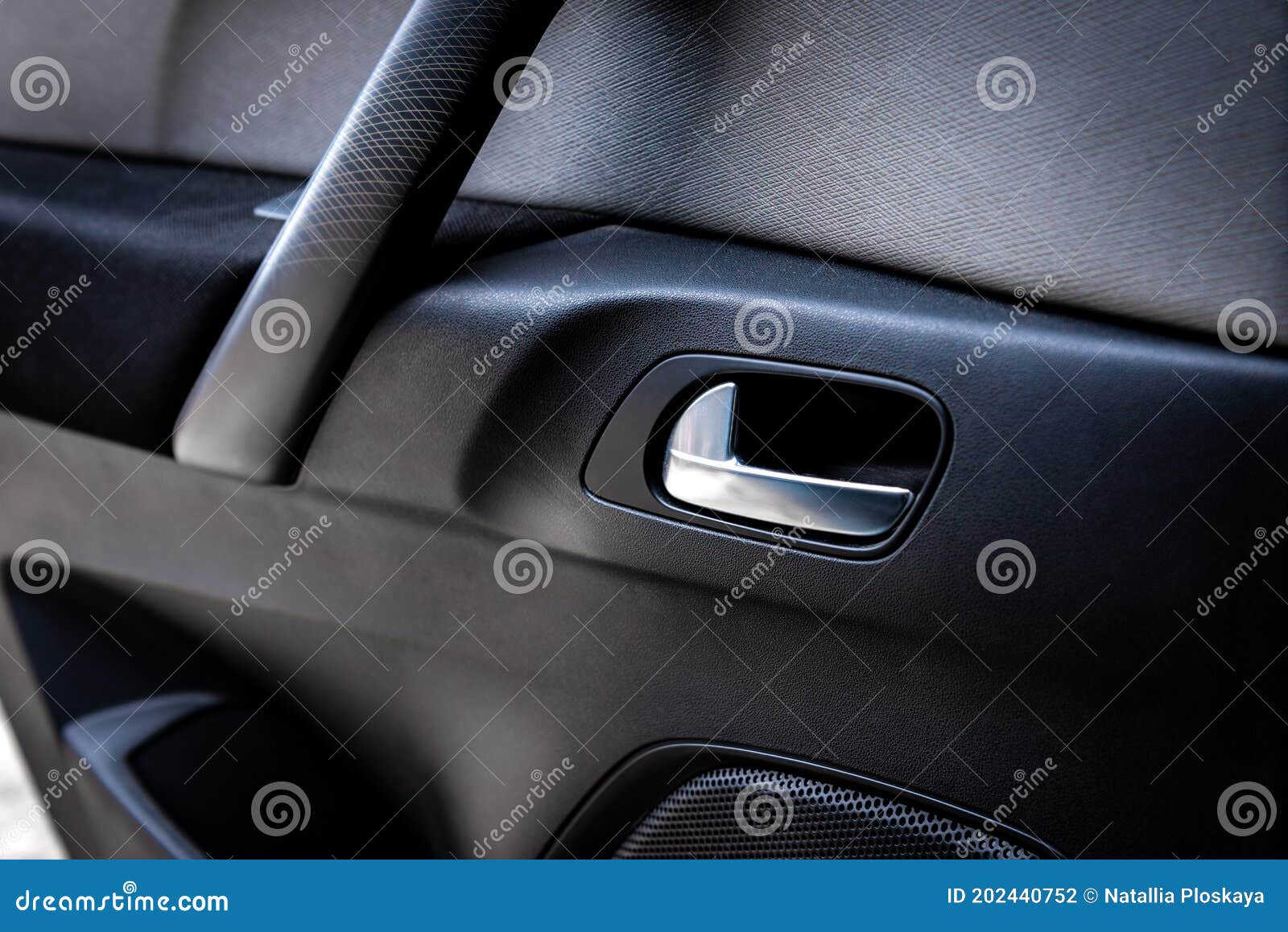 Car Interior. Front Car Door Panel. Stock Photo - Image of dark ...