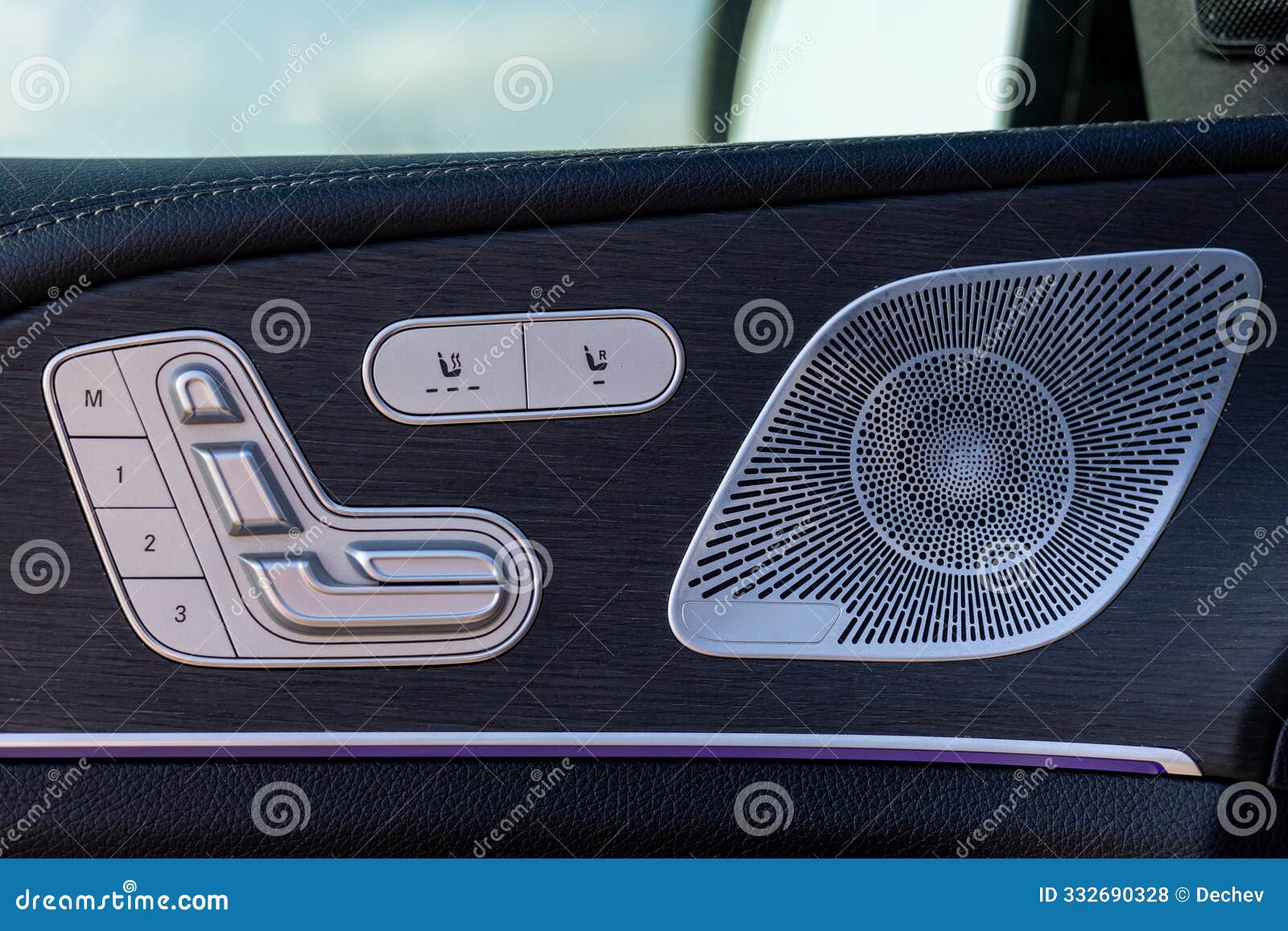 Car Interior. Front Door Panel on Modern Car Stock Photo - Image of ...
