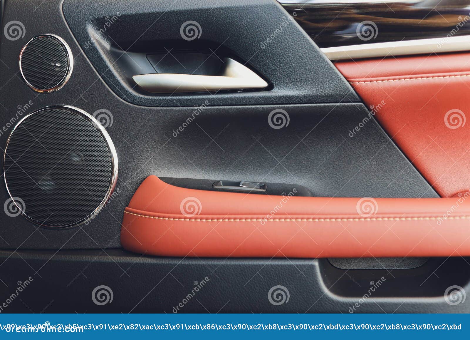 Car Interior - Front Door View Close-up Modern. Stock Photo - Image of ...