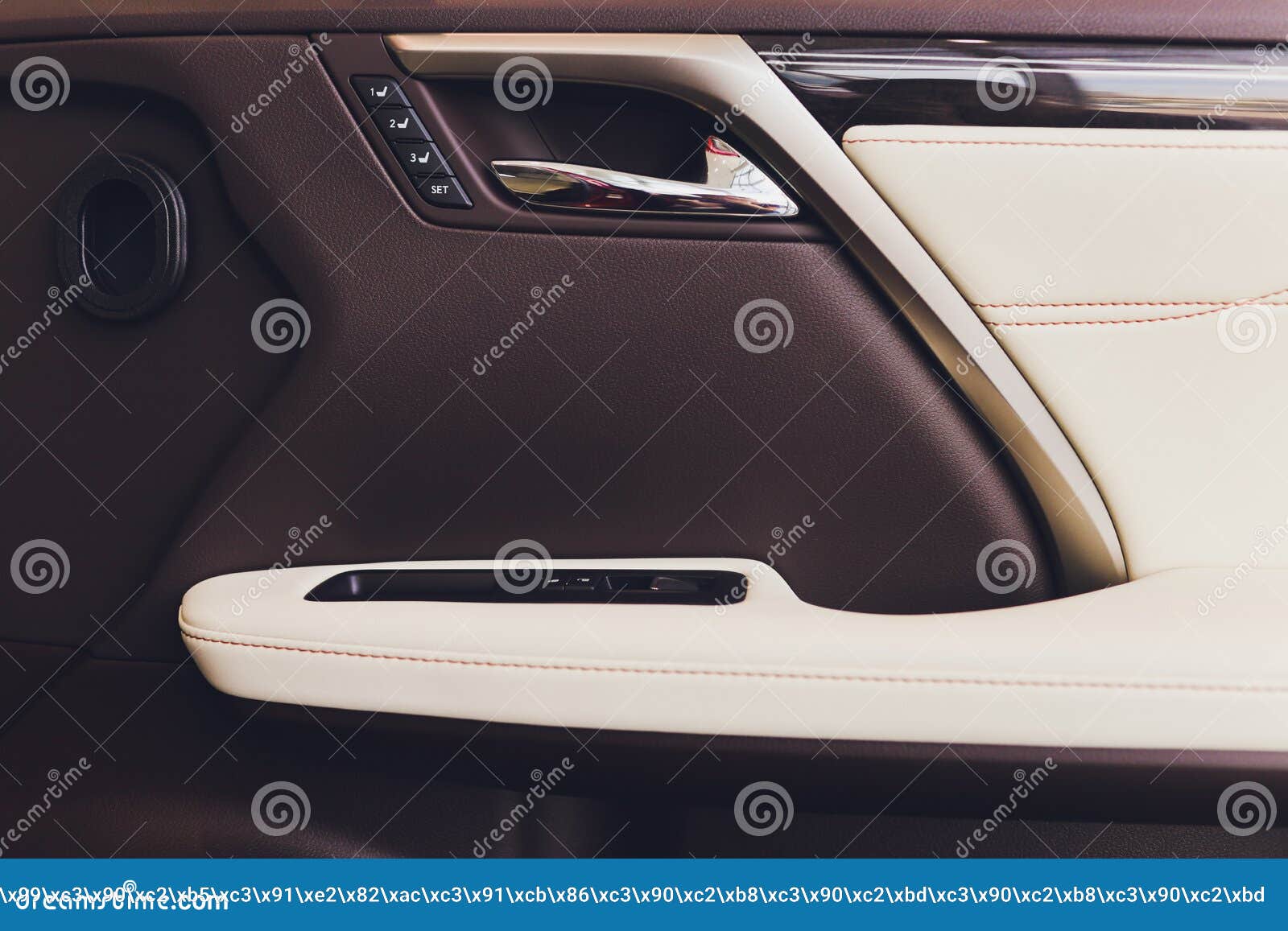 Car Interior - Front Door View Close-up Modern. Stock Photo - Image of ...