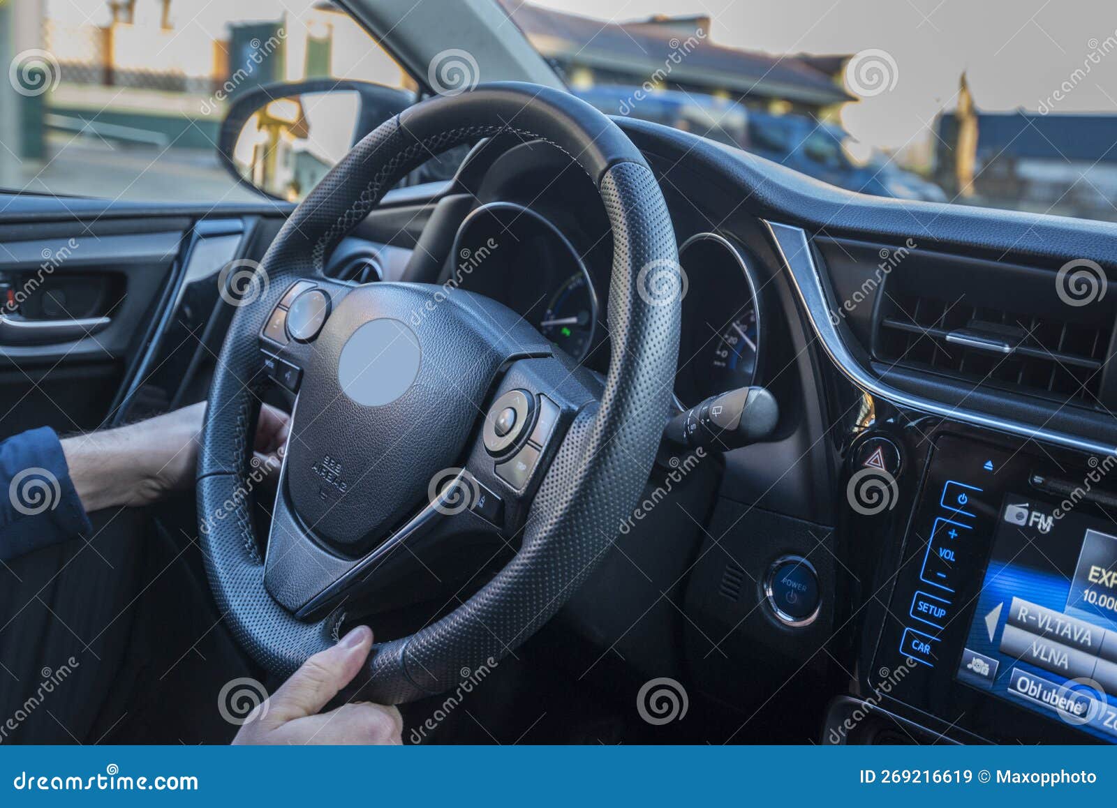Car Interior of the Hybrid Automatic Car Stock Image - Image of inside ...