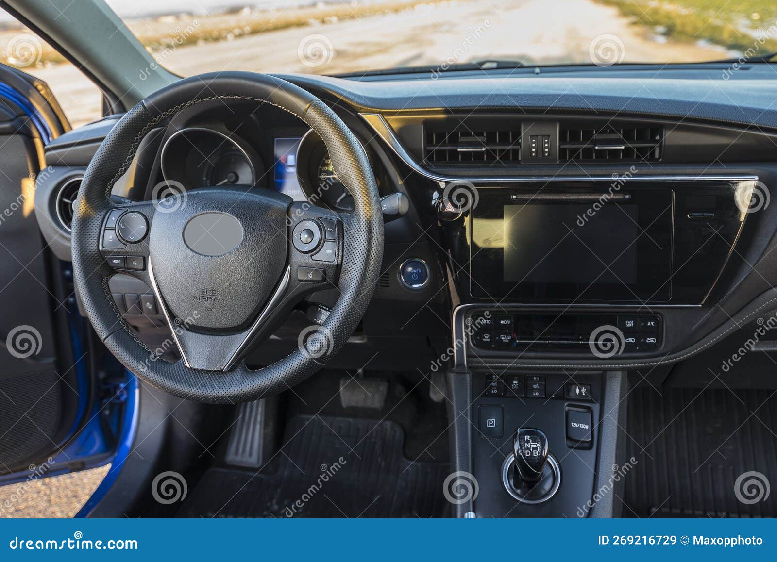 Car Interior of the Hybrid Automatic Car Stock Image - Image of ...