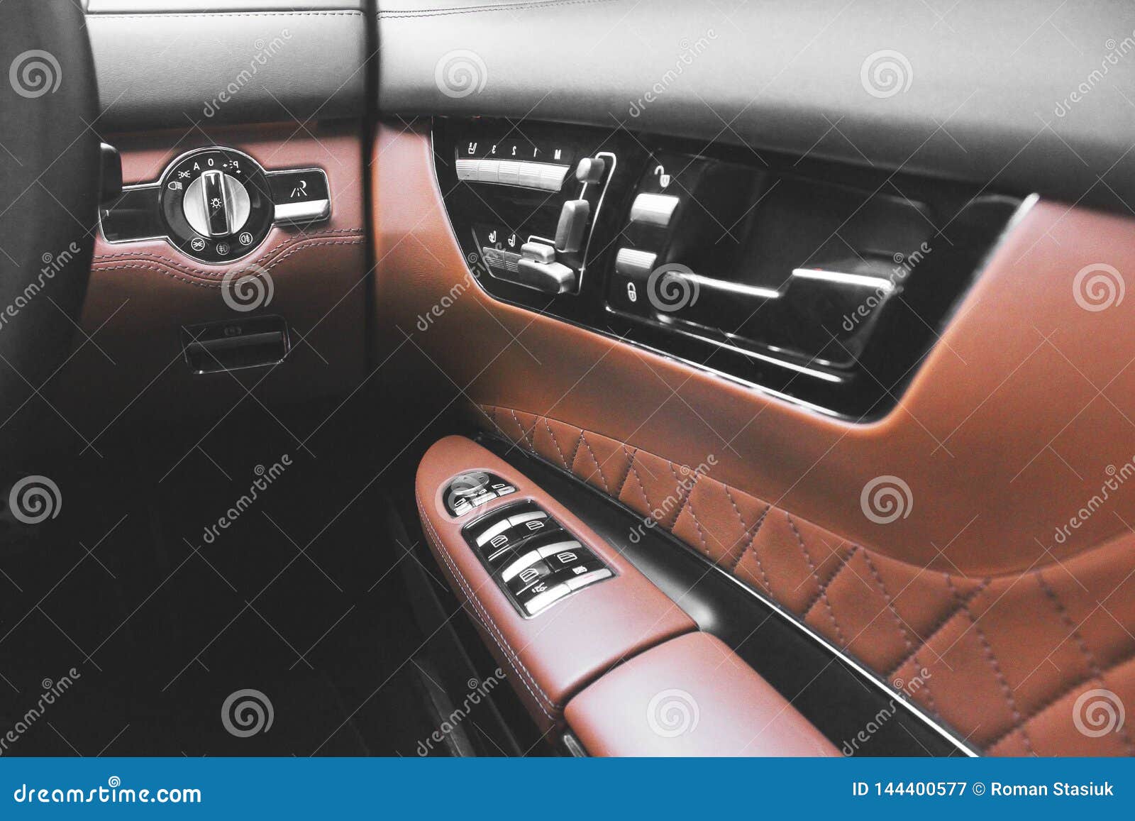 Car Interior Luxury Service. Car Interior Details Stock Image - Image ...