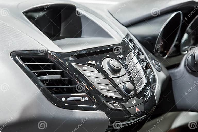 Car Interior : Modern Car Audio System Front Panel Stock Photo - Image ...