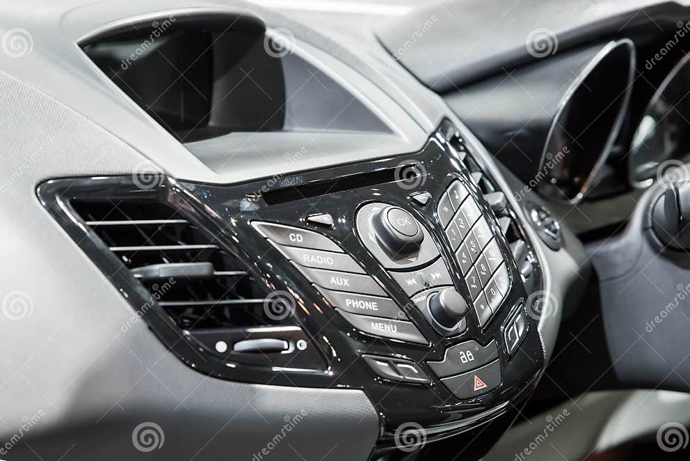 Car Interior : Modern Car Audio System Front Panel Stock Photo - Image ...
