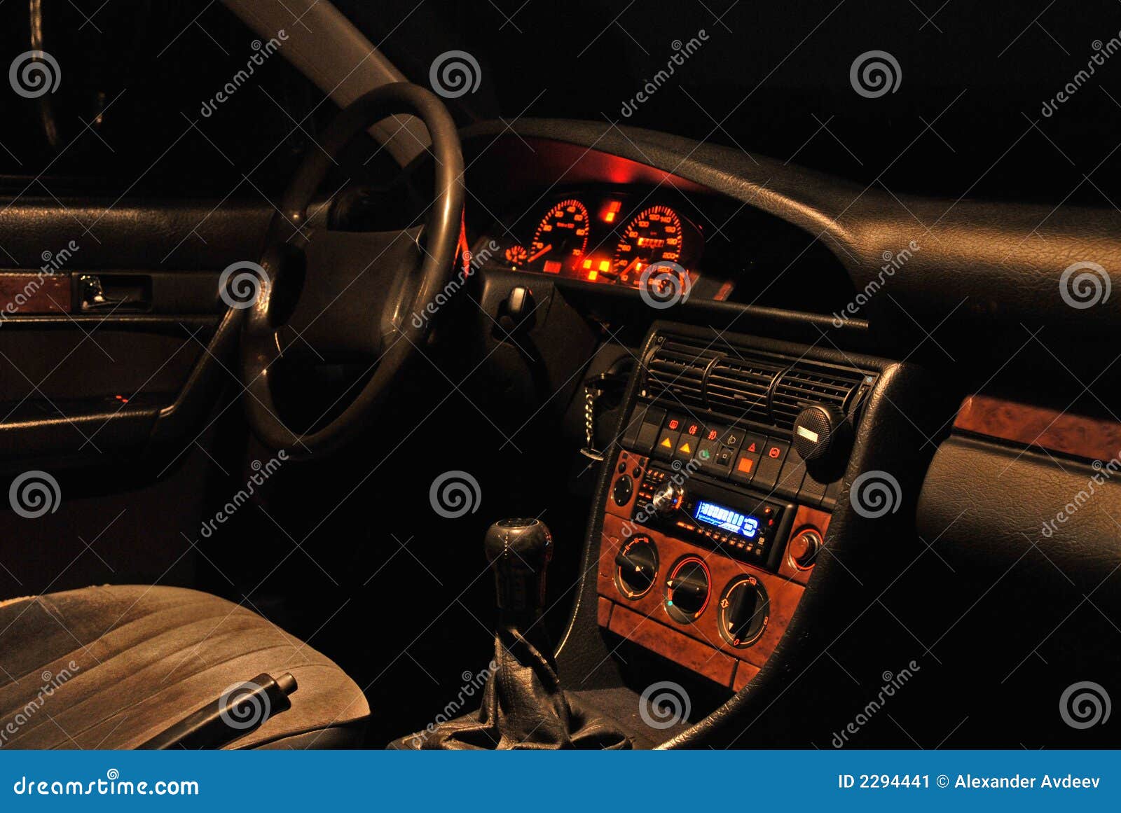 Car interior at the night. stock image. Image of journey - 2294441