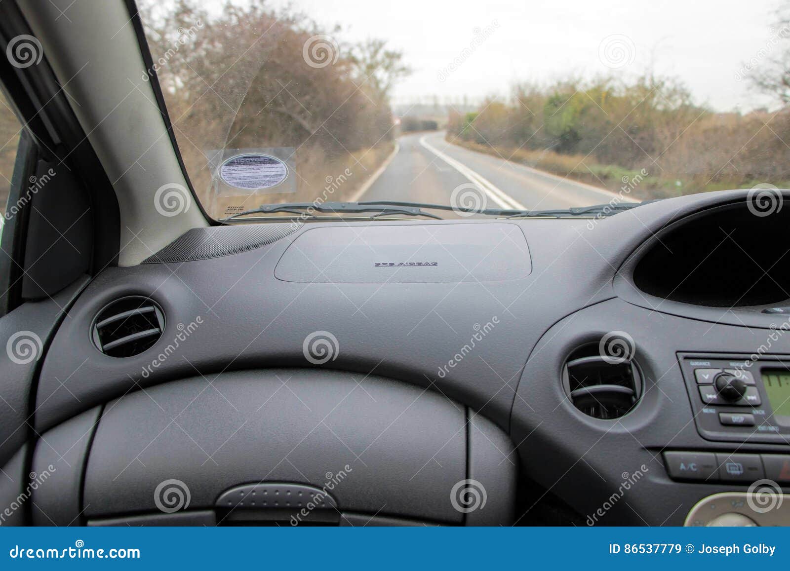 Car Interior and Road. Passenger View. Editorial Stock Image - Image of ...