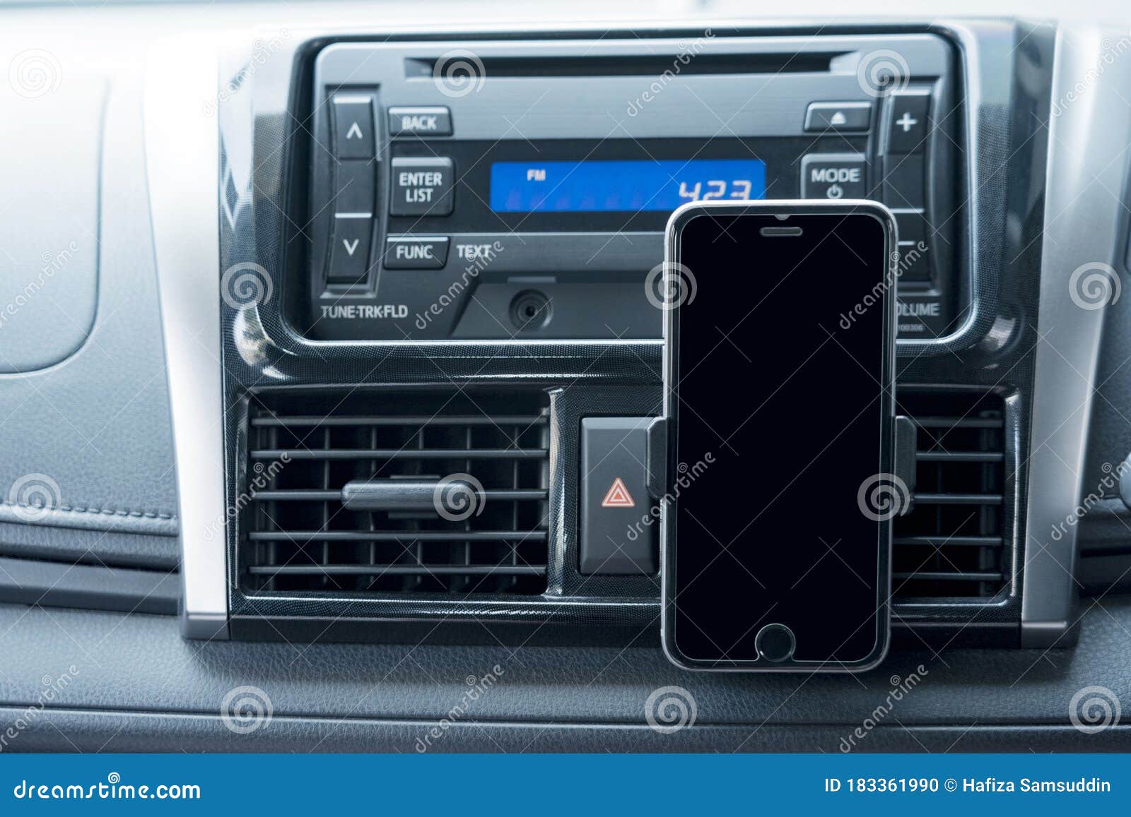 Car Interior with a Smartphone Stock Photo - Image of dashboard, device ...
