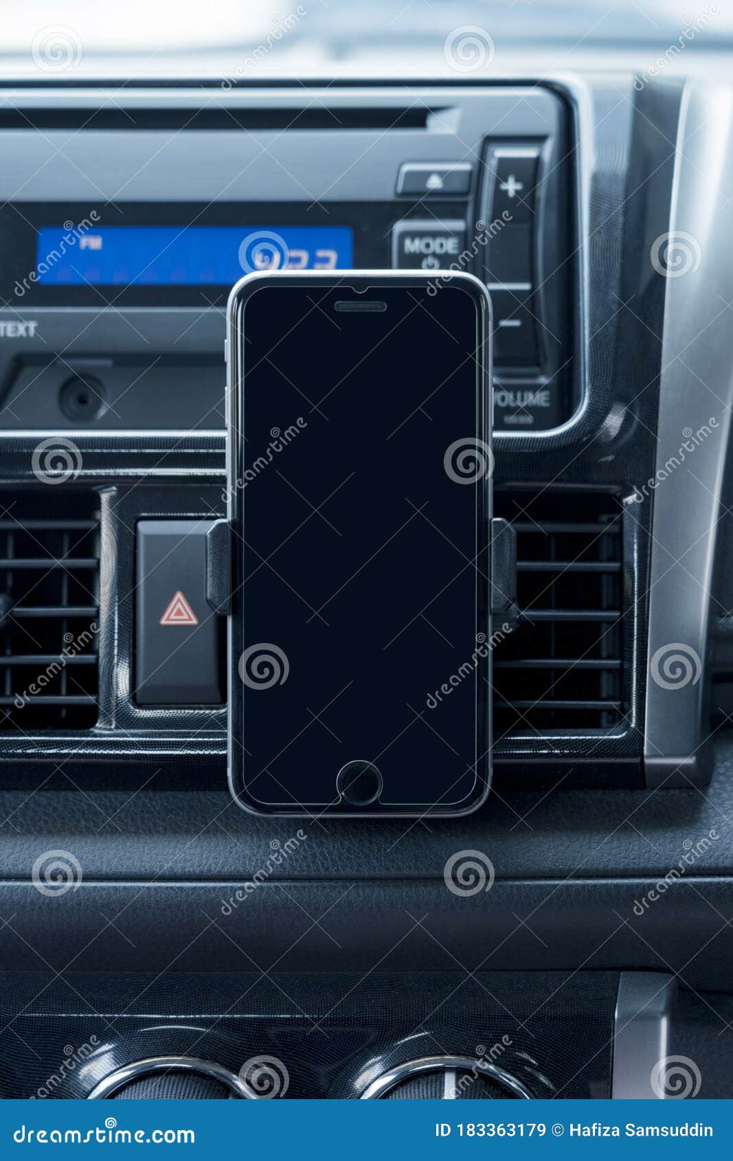 Car Interior with a Smartphone Stock Image - Image of navigation ...