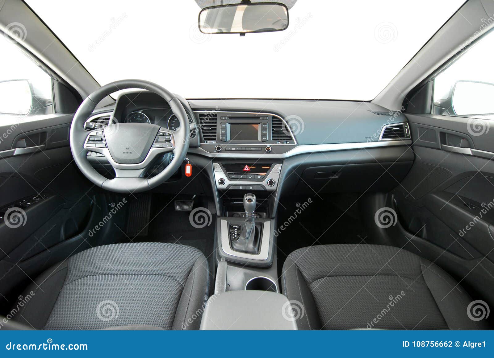 Car interior stock photo. Image of auto, seats, central - 108756662