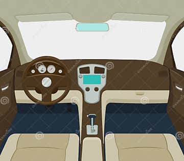 Car Interior Vector Illustration Stock Vector - Illustration of highway ...