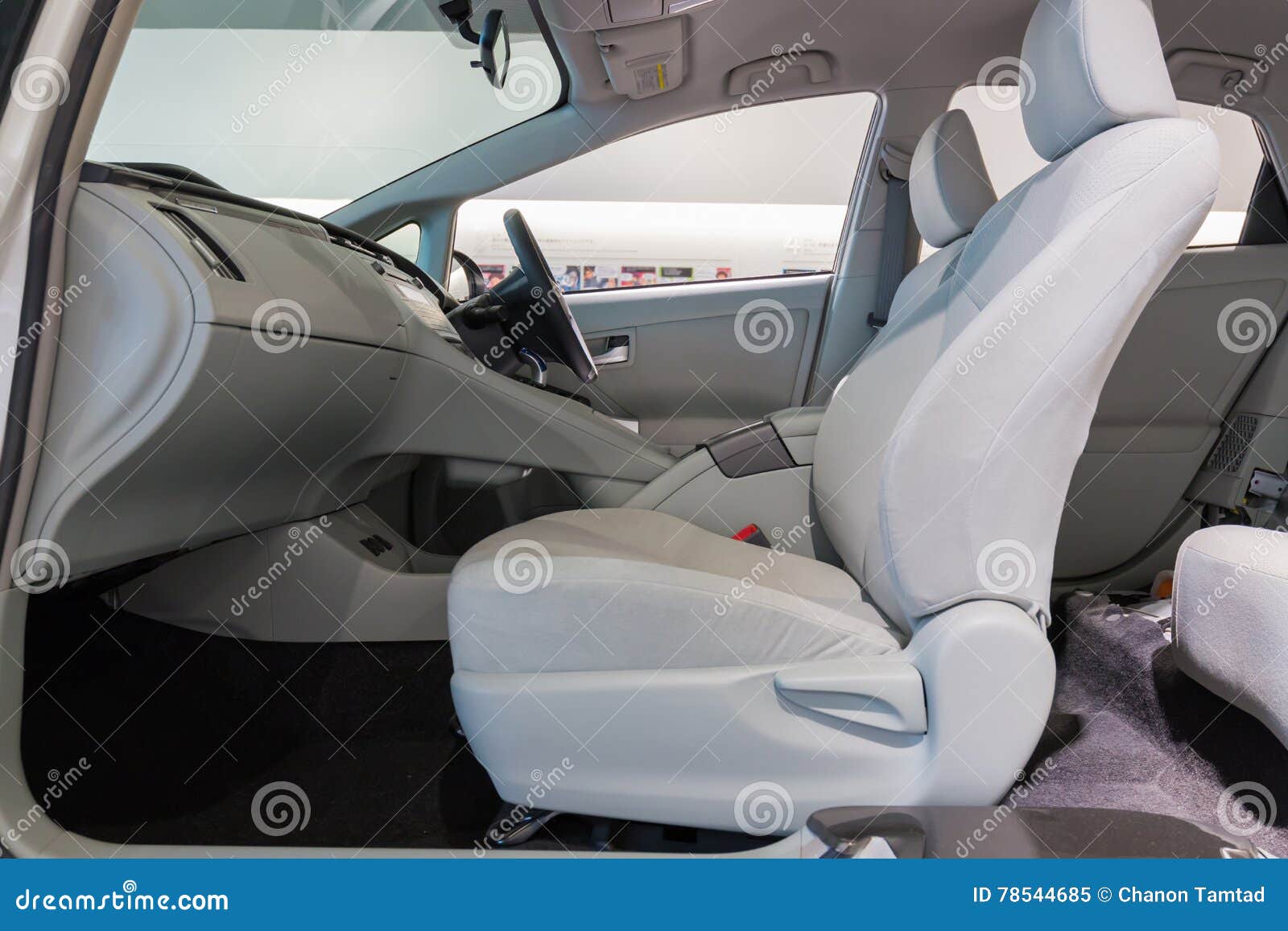 Car Interior View of the Dashboard from the Front. Stock Image - Image ...
