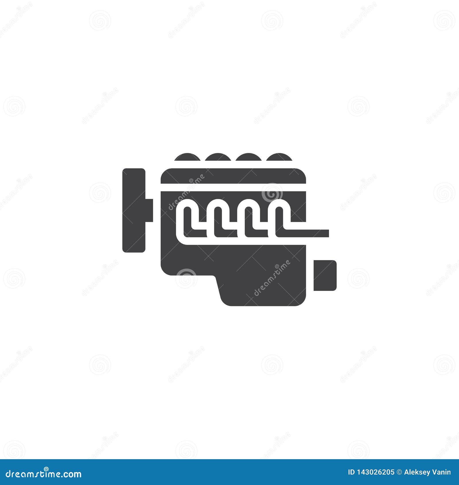 Car Internal Combustion Engine Vector Icon Stock Vector - Illustration ...