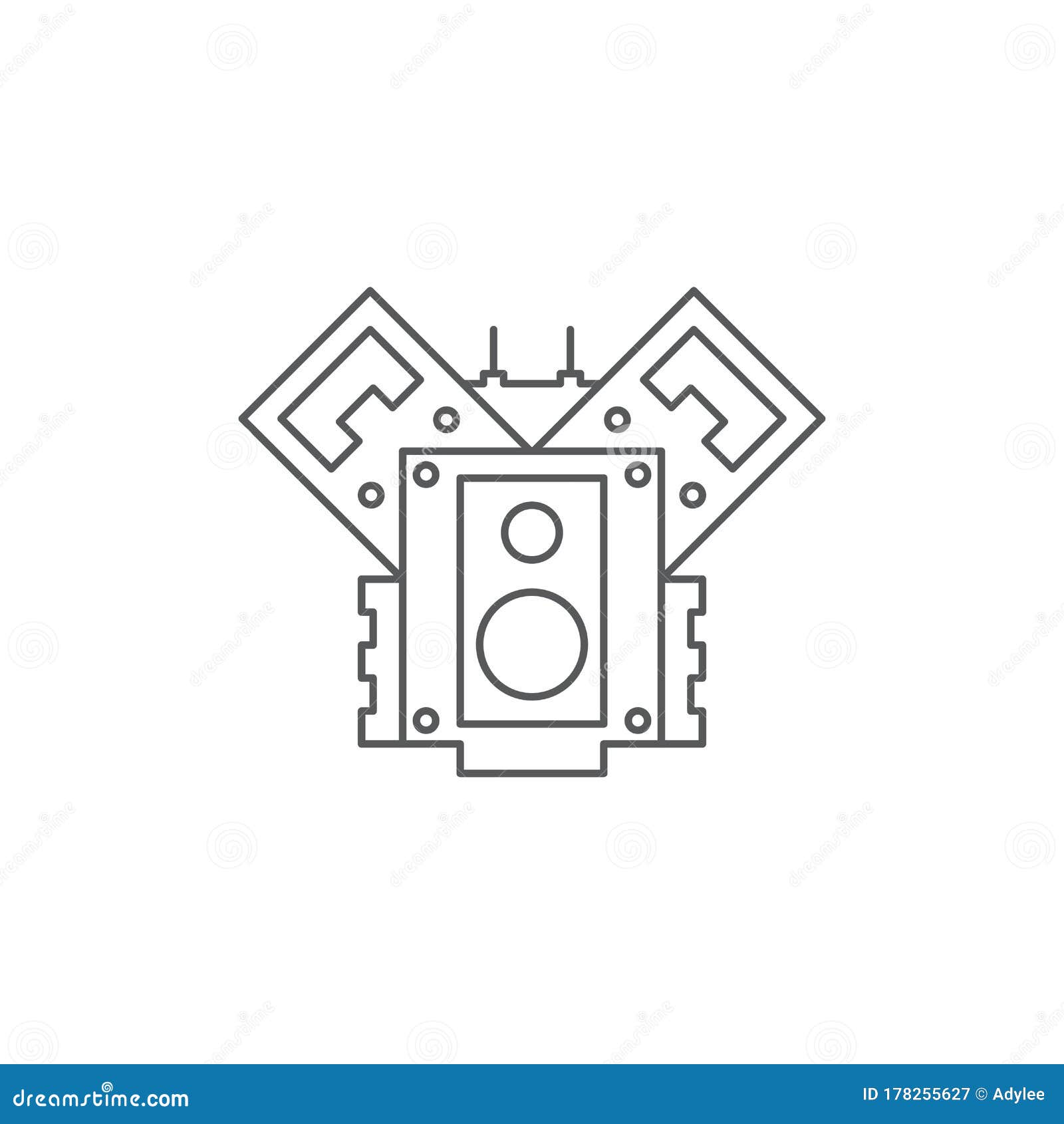 Car Internal Combustion Engine Vector Icon Symbol Isolated on White ...