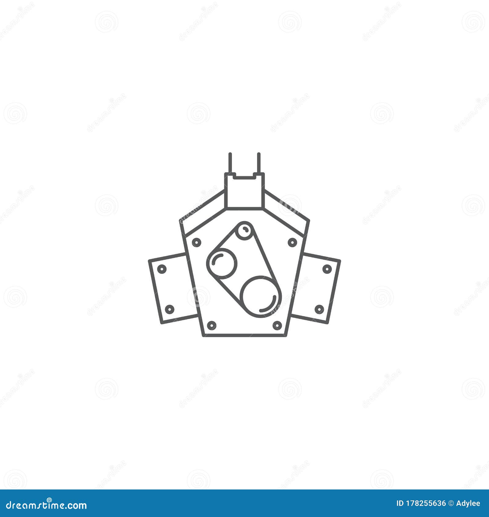 Car Internal Combustion Engine Vector Icon Symbol Isolated on White ...